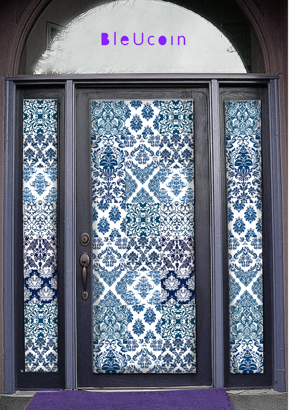 Damask Blue Peel & Stick Tile – bleucoin.in