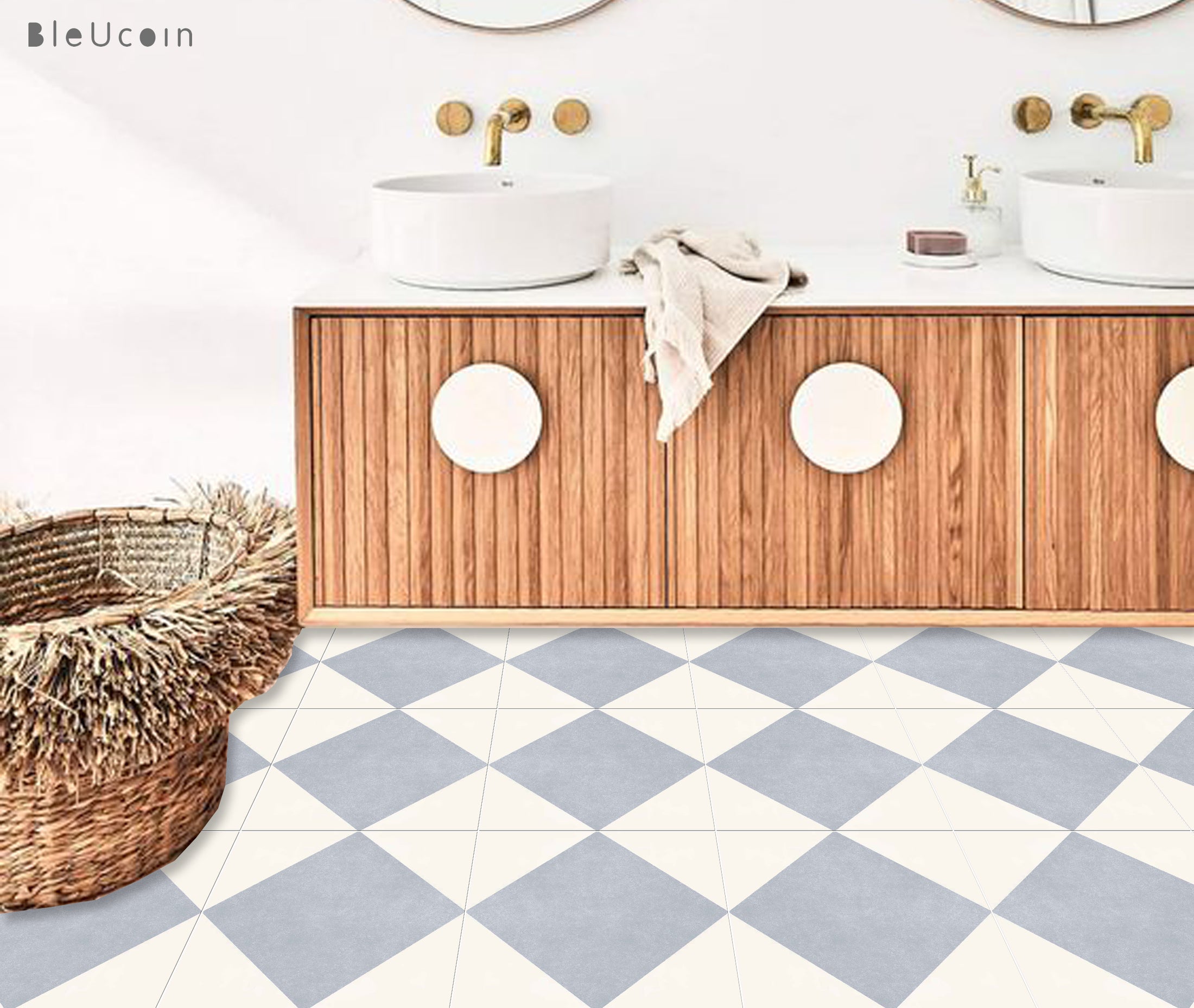 Diamond French Blue Peel and Stick Flooring – Bleucoin
