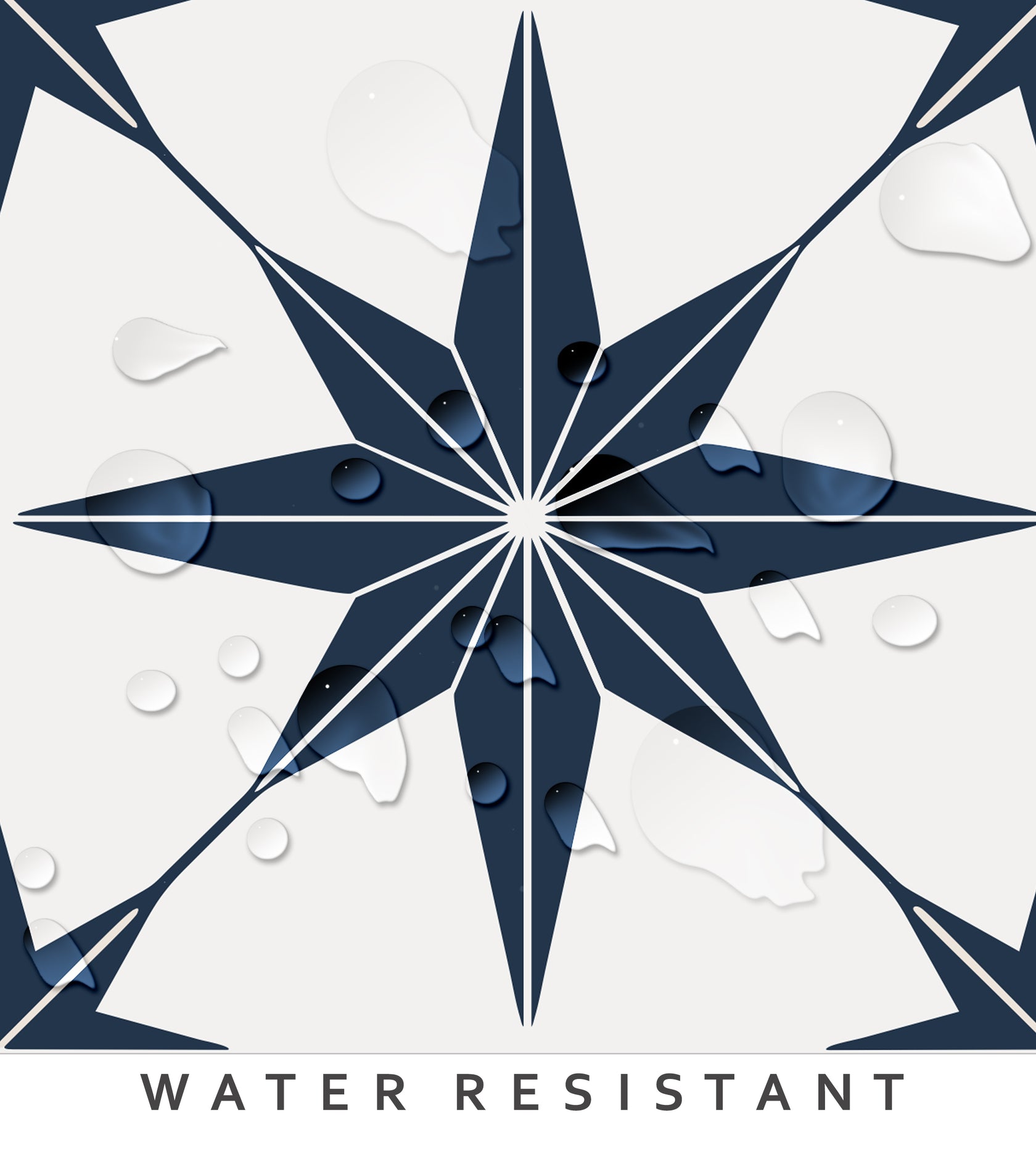 Positano Navy Premium Peel and Stick Floor Tile Stickers | Removable ...