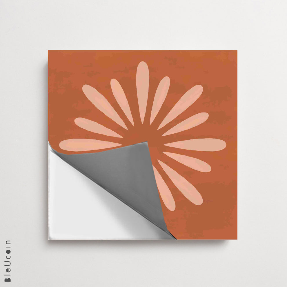 Pithora Rust Premium Peel and Stick Floor Tile Stickers | Removable, R – Bleucoin