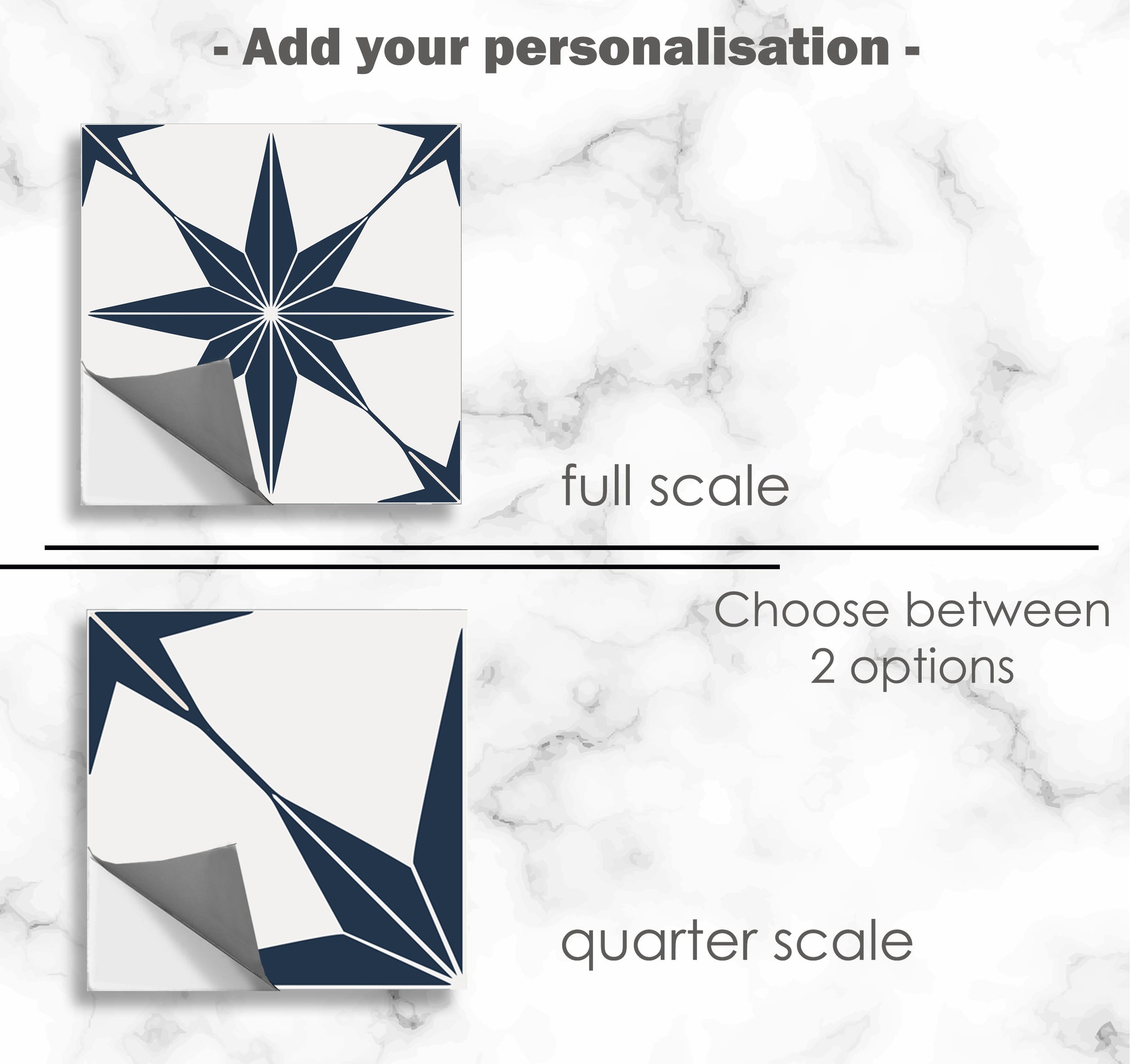 Positano Navy Premium Peel and Stick Floor Tile Stickers | Removable ...